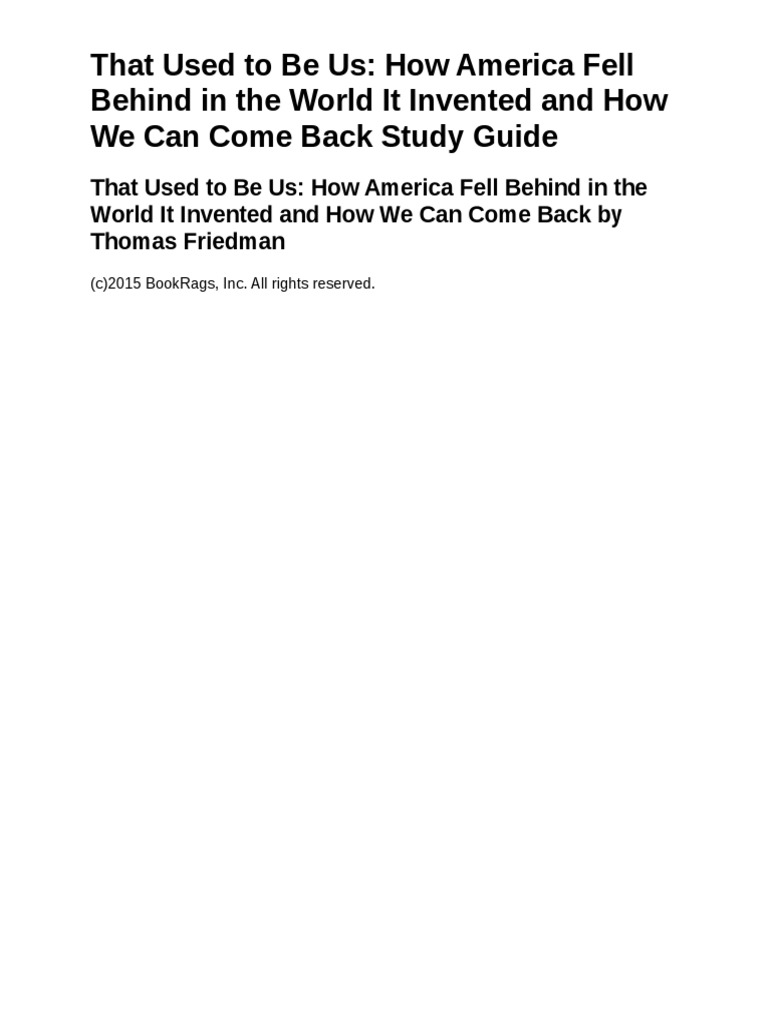 That Used To Be Us Studyguide | PDF | Deficit Spending | Republican ...