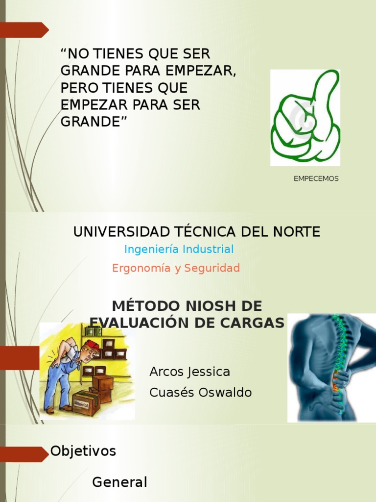 Metodo Niosh | PDF | Factores humanos y ergonomía | Science