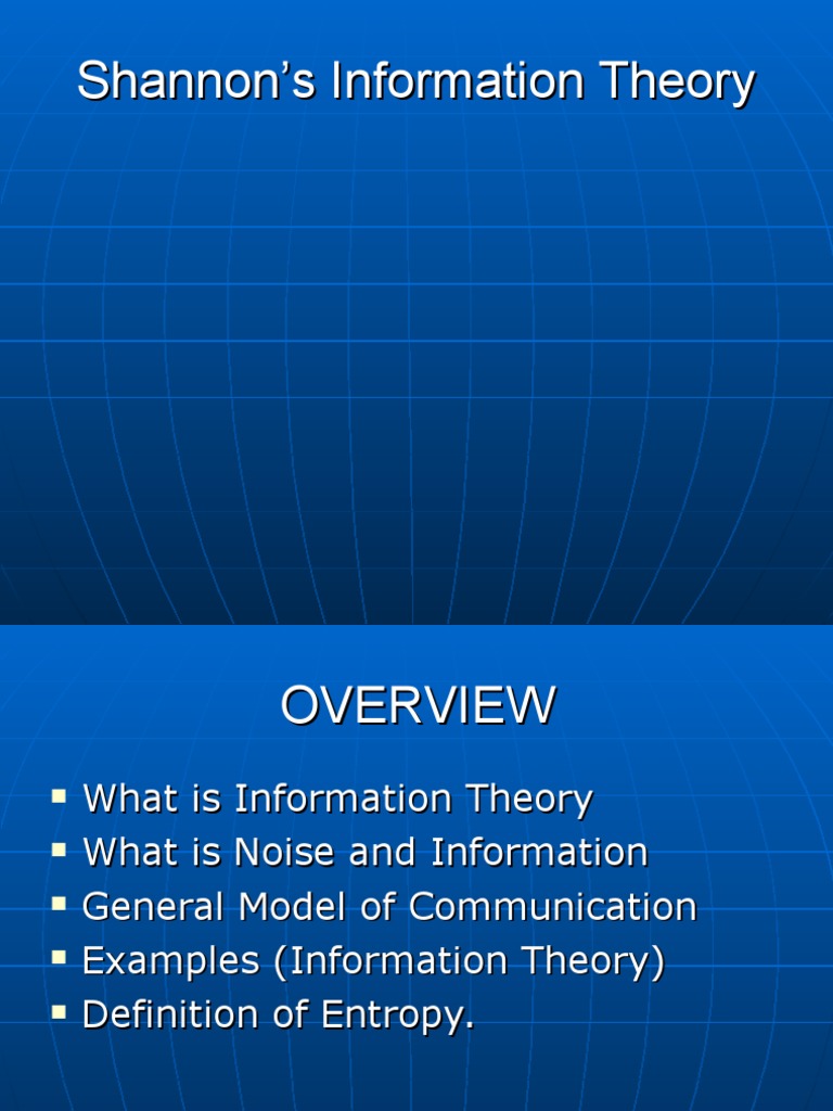 Shannons Information Theory | Signal To Noise Ratio | Information ...
