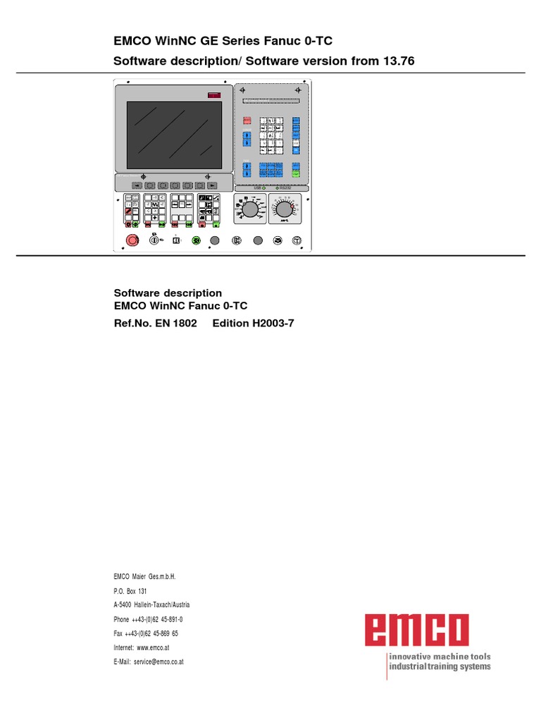 Emco Winnc Ge Series Fanuc 0-TC | PDF | Numerical Control | Subroutine