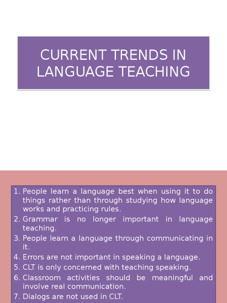 Current Trends in Language Teaching | PDF | Language Education | Learning