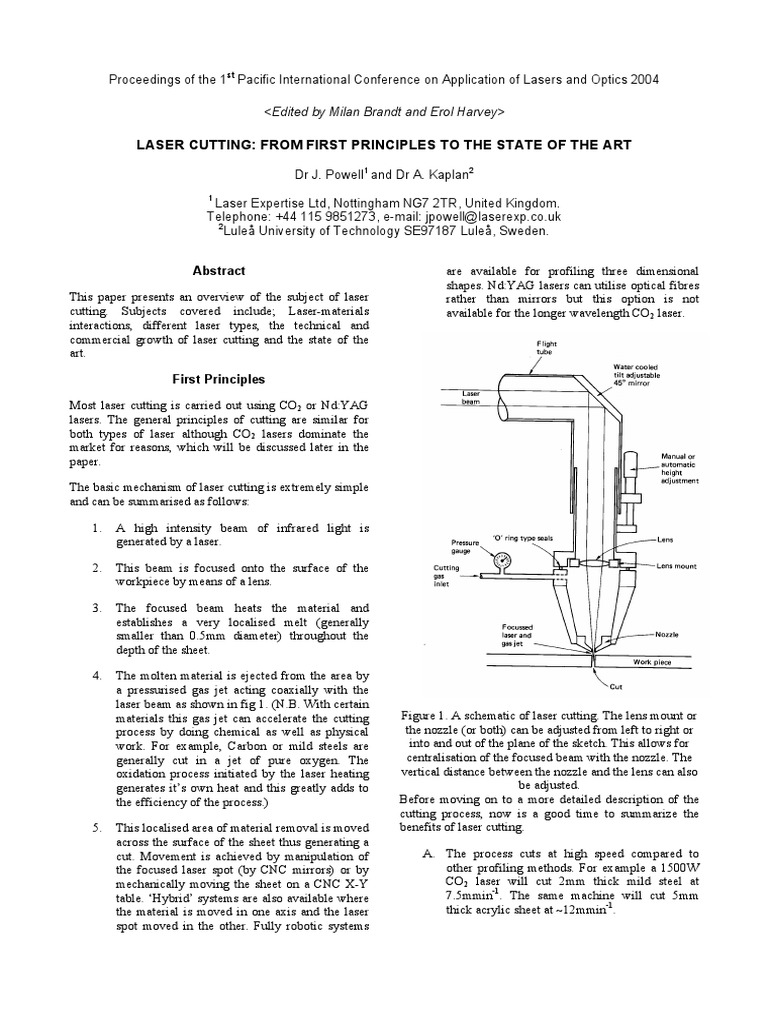 Laser Cutting From First Principles To The State of The Art | PDF ...