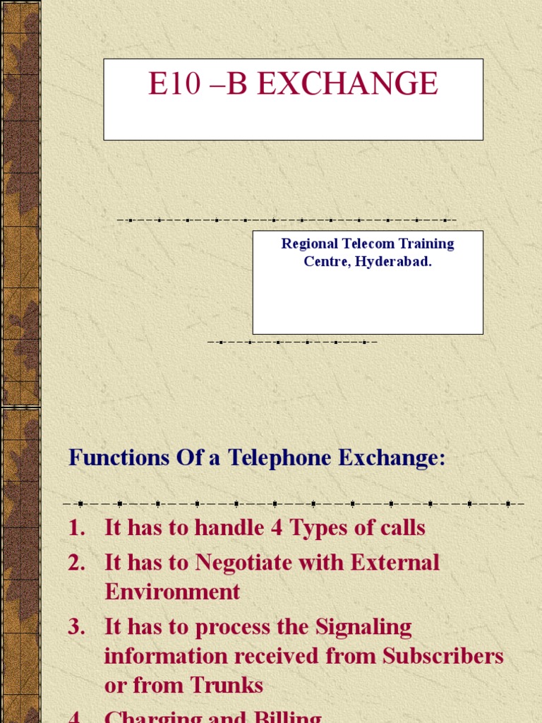 E10B | PDF | Telephone Exchange | Digital Electronics