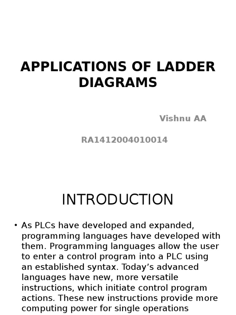 Applications of Ladder Diagrams | PDF | Programmable Logic Controller ...
