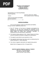 Notice of Appeal - Sample | PDF