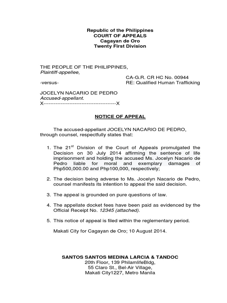 Notice of Appeal (Final)