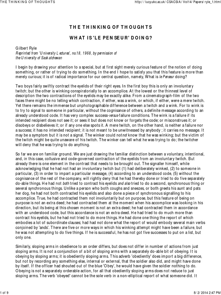 The Thinking of Thoughts | PDF | Socrates | Adverb