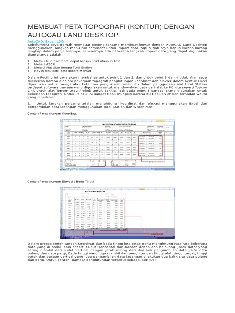 Peta Kontur AutoCAD: Panduan LDD | PDF | Teknologi & Rekayasa
