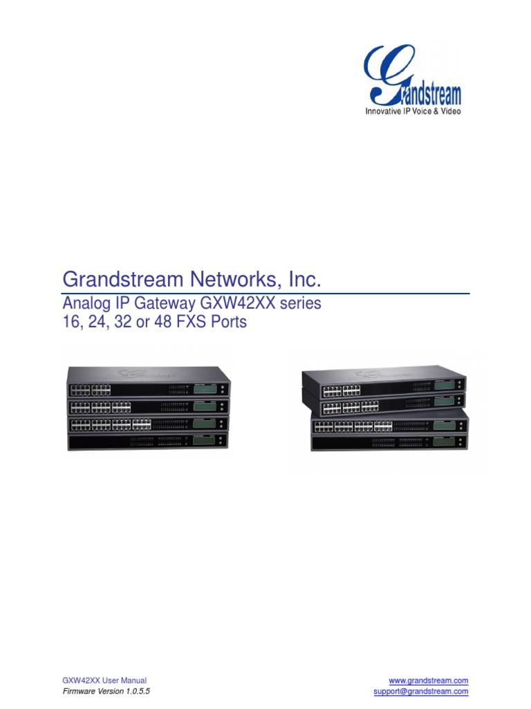 Gxw42xx User Manual English | PDF | Session Initiation Protocol | Ip Address