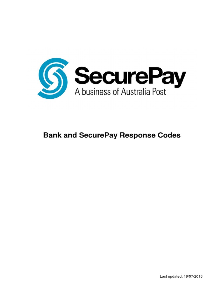 SecurePay Response Codes | PDF | Database Transaction | Credit Card