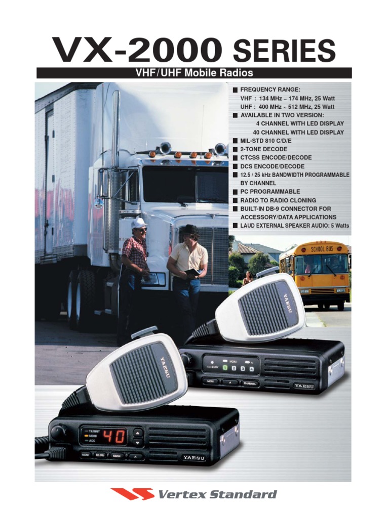 Vertex VX 2000 Brochure | PDF | Ultra High Frequency | Radio