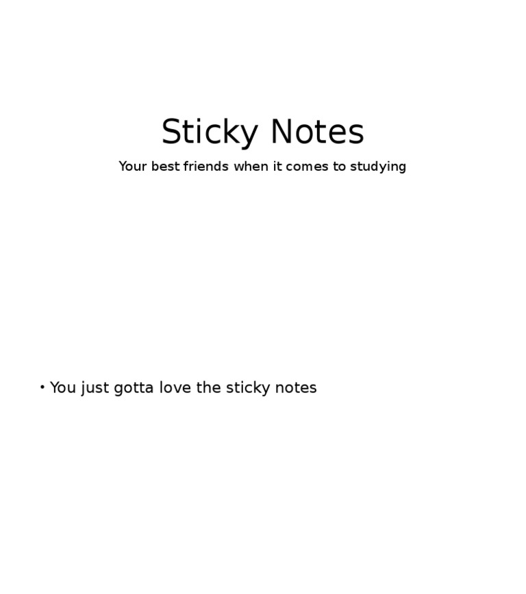 Sticky Notes: Your Best Friends When It Comes To Studying | PDF