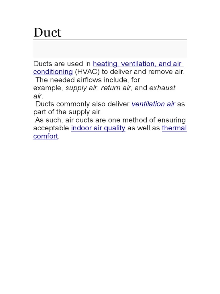 Duct | PDF | Duct (Flow) | Engineering Thermodynamics