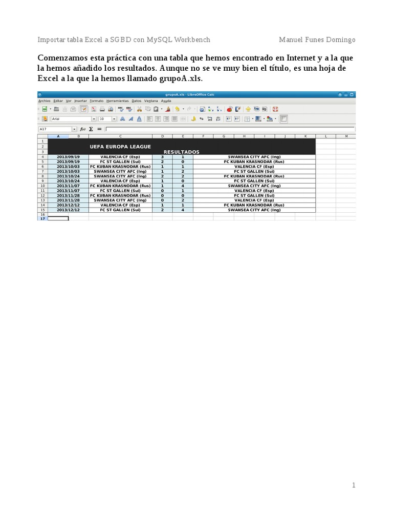Importar Excel a MySQL con Workbench | PDF | Microsoft Excel | Valores ...
