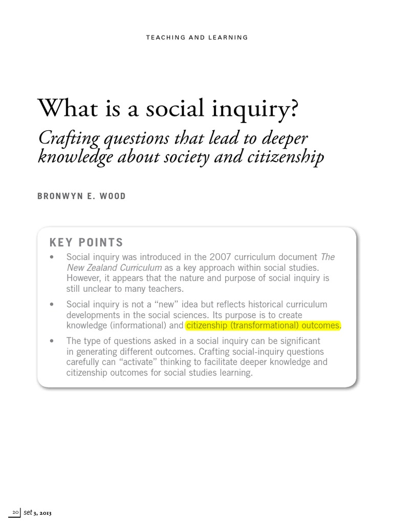 What is Social Inquiry. | Inquiry Based Learning | Inquiry | Free 30 ...