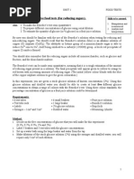 Running Head: Food Test Lab Report 1 | PDF | Chemistry | Physical Sciences