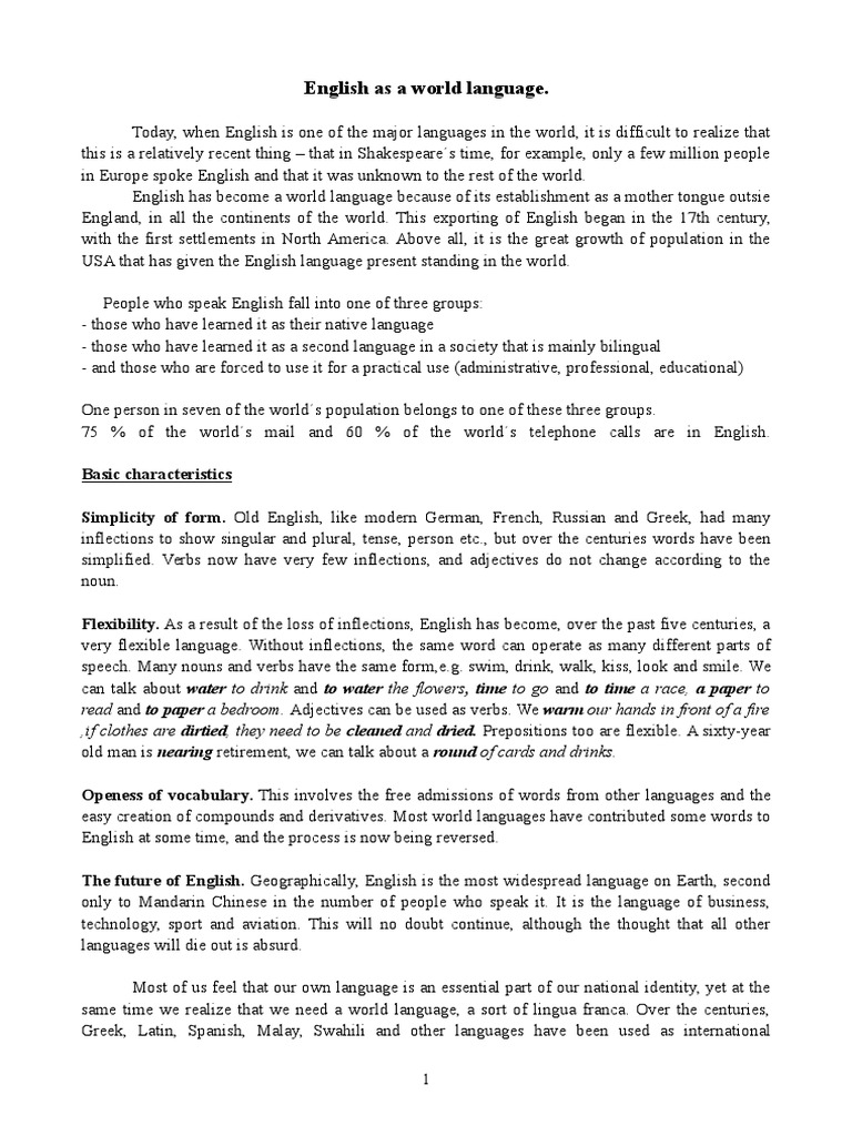 The Rise of English as a Global Language | PDF | English Language | Verb