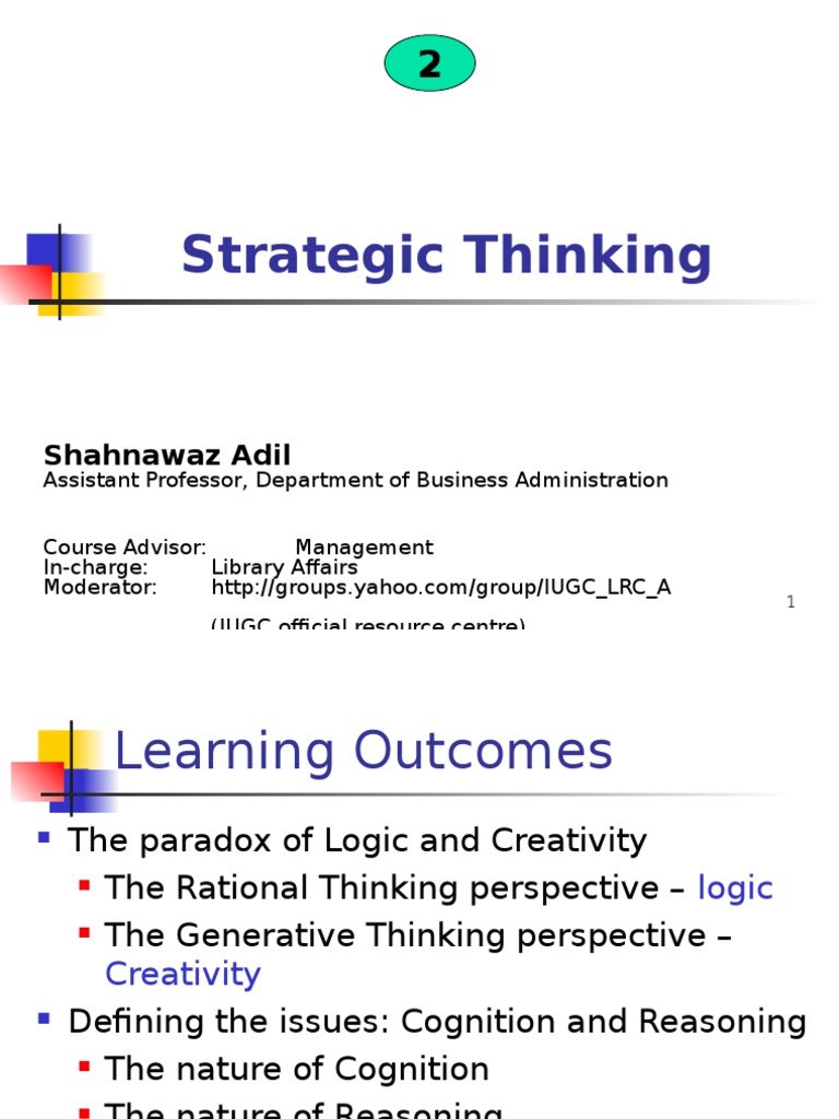 Strategic Thinking | PDF | Business