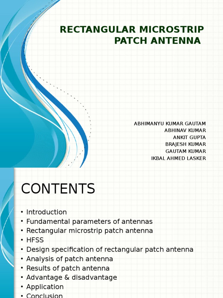 Rectangular Microstrip Patch Antenna Overview | PDF | Antenna (Radio ...