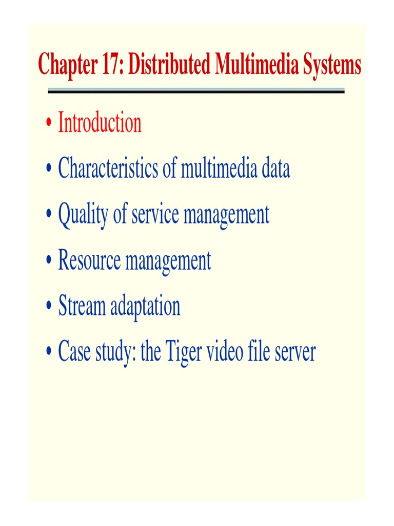 Chapter17 Distributed Multimedia Systems | PDF | Quality Of Service ...