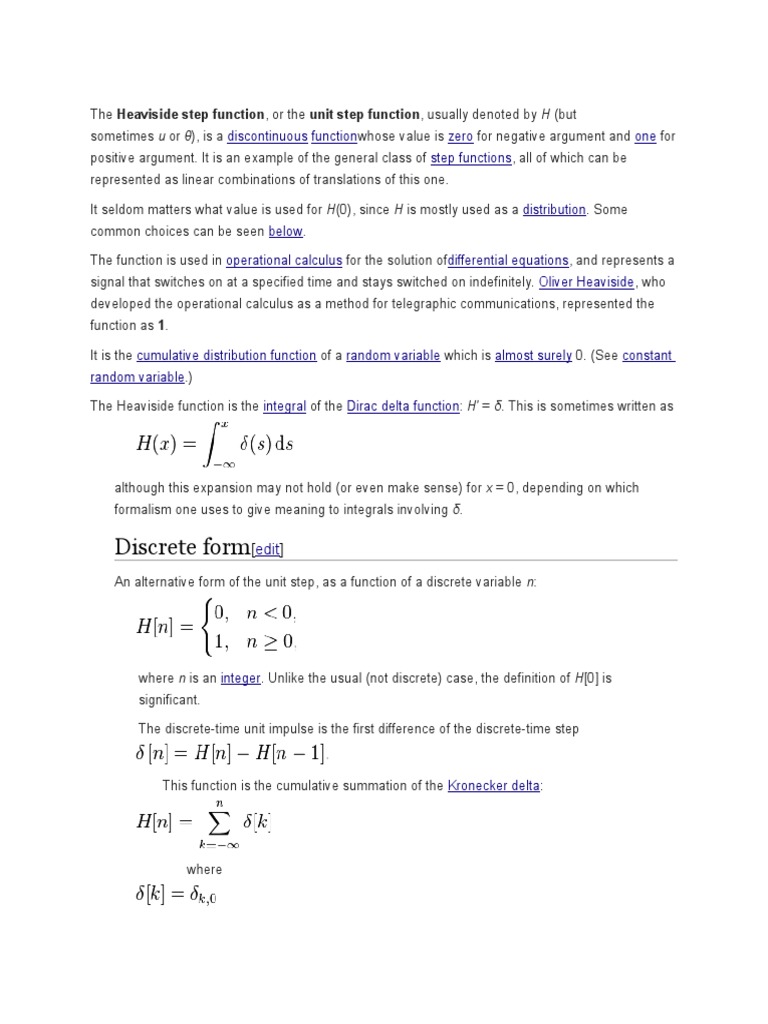 Unit Step Function | PDF | Mathematical Analysis | Analysis