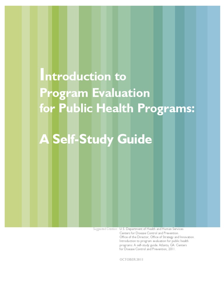 CDC Program Evaluation Manual Guide | PDF | Program Evaluation | Evaluation