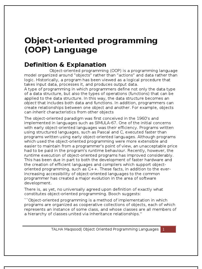 Object Oriented Programming Language | Download Free PDF | Object ...
