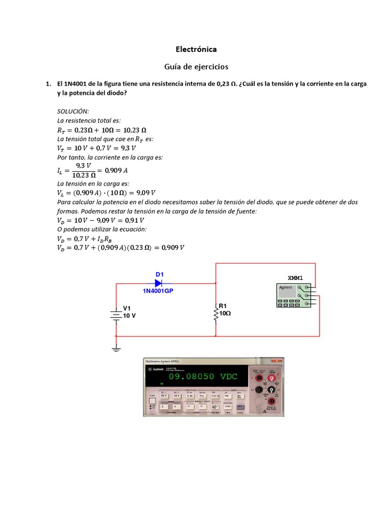 Guía de Ejercicios Diodos y Circuitos Con Diodos | PDF | Rectificador | Diodo