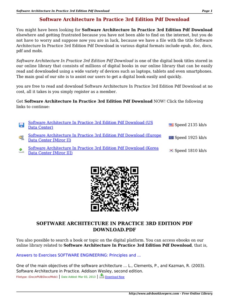 Software Architecture in Practice 3rd Edition PDF Download b2kpP PDF ...