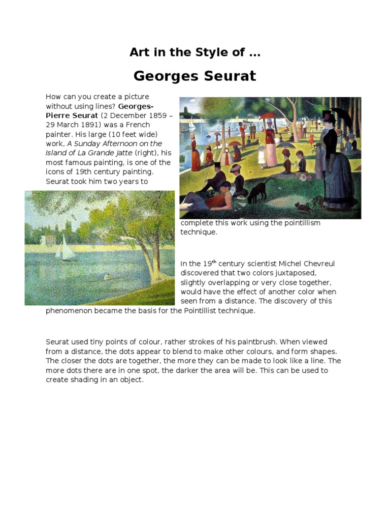 Georges Seurat: Art in The Style of | PDF