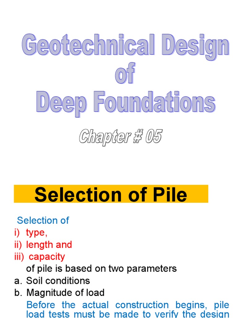 Geo-Technical Design of Deep Foundations | PDF | Deep Foundation ...