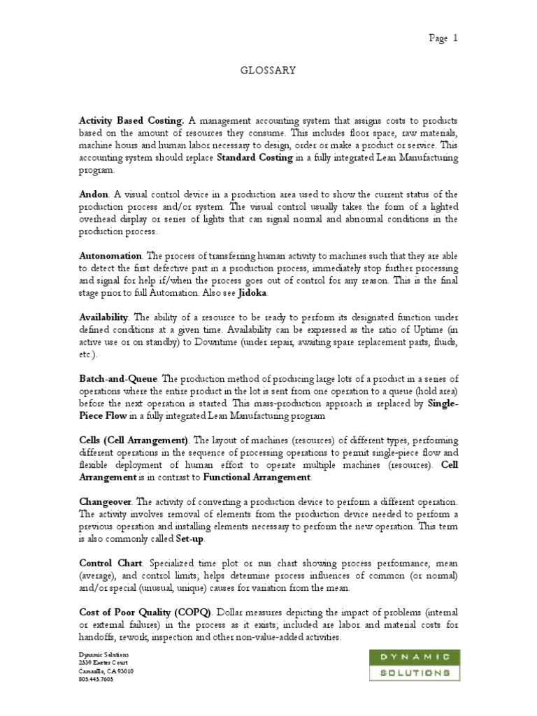 Lean & Six-Sigma Glossary | Download Free PDF | Business Process ...