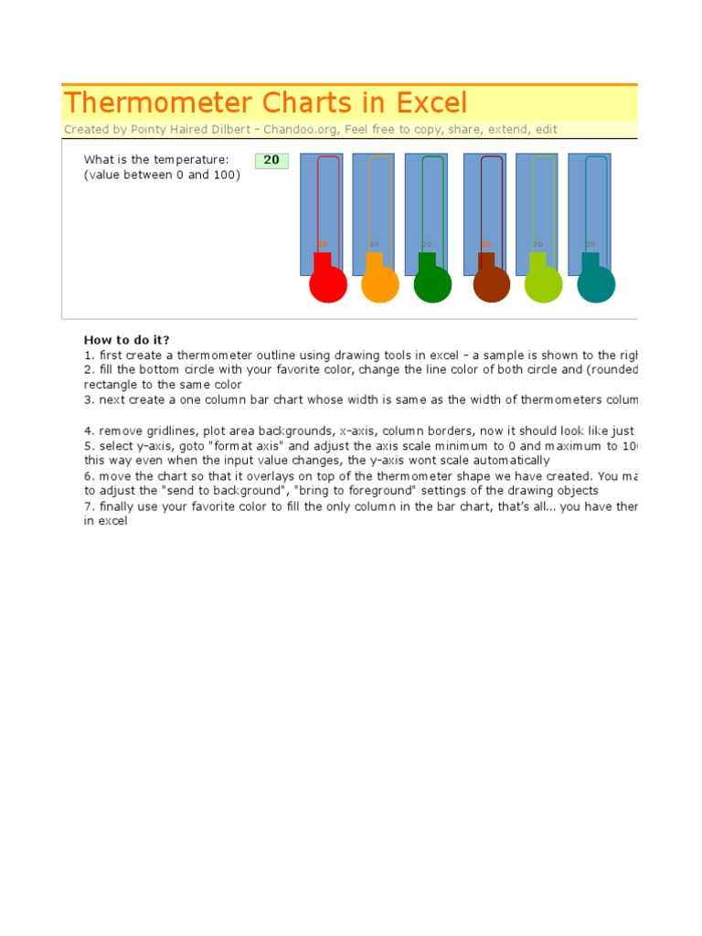 Excel Thermometer Chart Guide | PDF | Teaching Methods & Materials ...