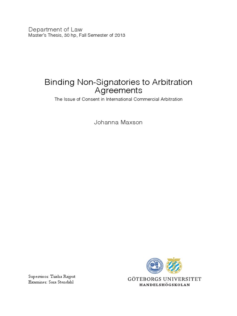 Maxon, J. - Binding Non-Signatories To Arbitration Agreements | PDF | Estoppel | Arbitration