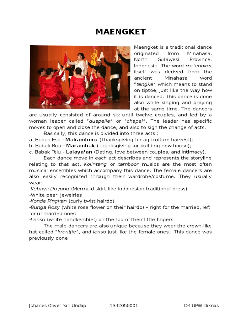 Maengket: Johanes Oliver Yan Undap 1342050001 D4 UPW Diknas | PDF