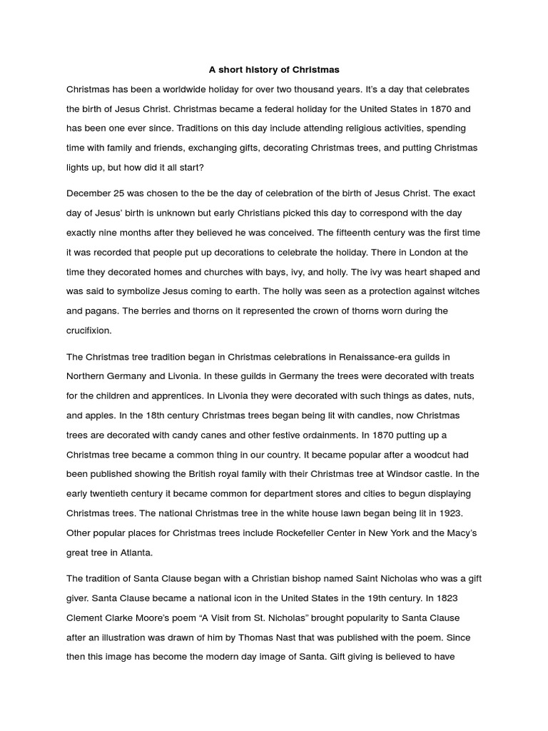 Brief History of Christmas Traditions | PDF | Santa Claus | Christmas