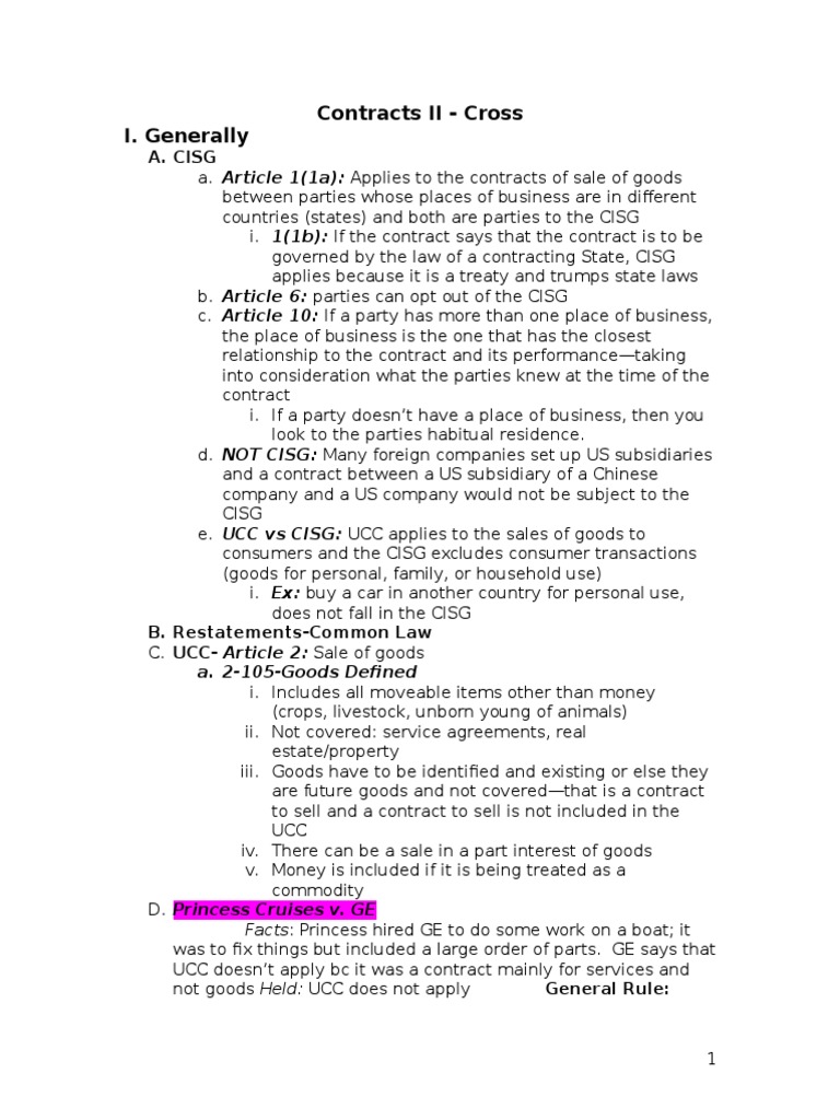 Contracts II Outline | PDF | Damages | Breach Of Contract