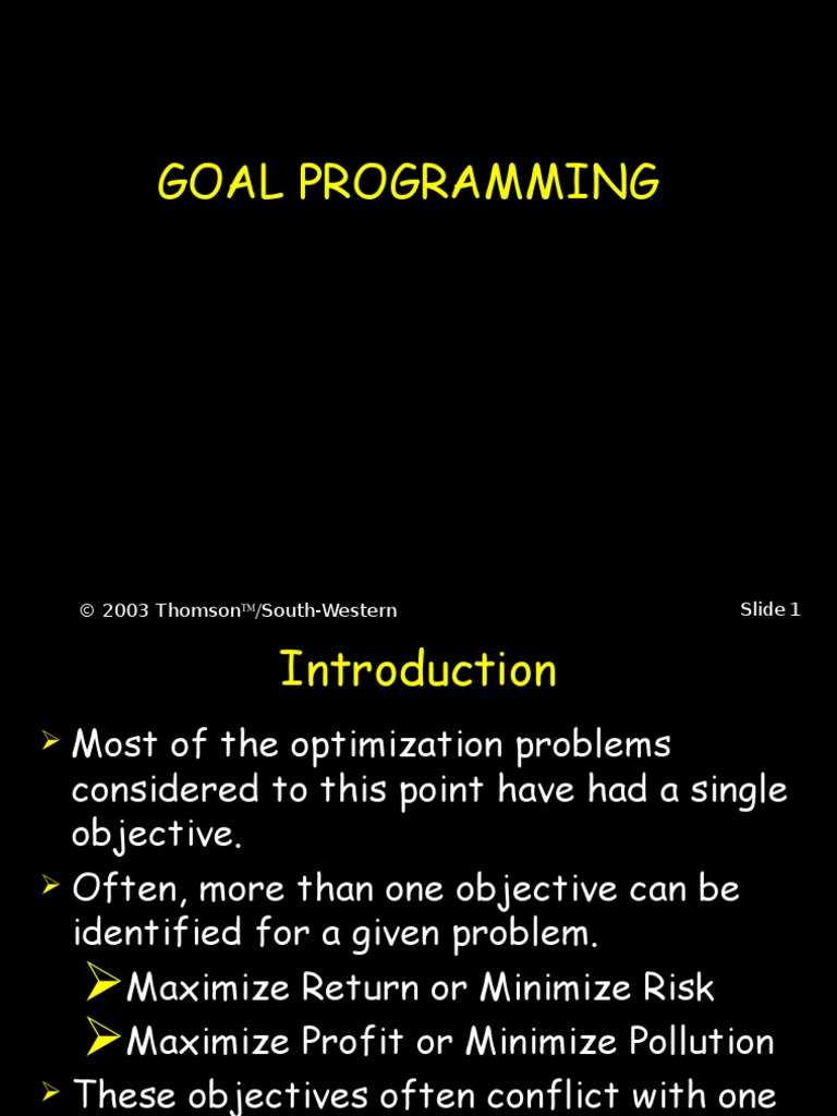 Goal Programming | PDF | Loss Function | Linear Programming