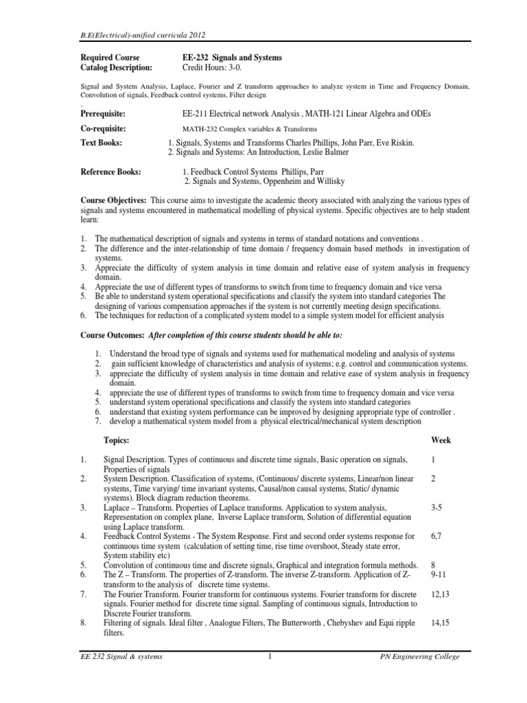 004 1 EE 232 Signals and Systems | PDF | Laplace Transform | Fourier ...