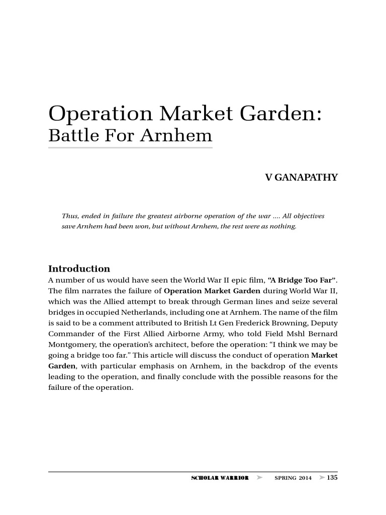 Arnhem: The Failure of Market Garden | PDF | Operation Market Garden ...