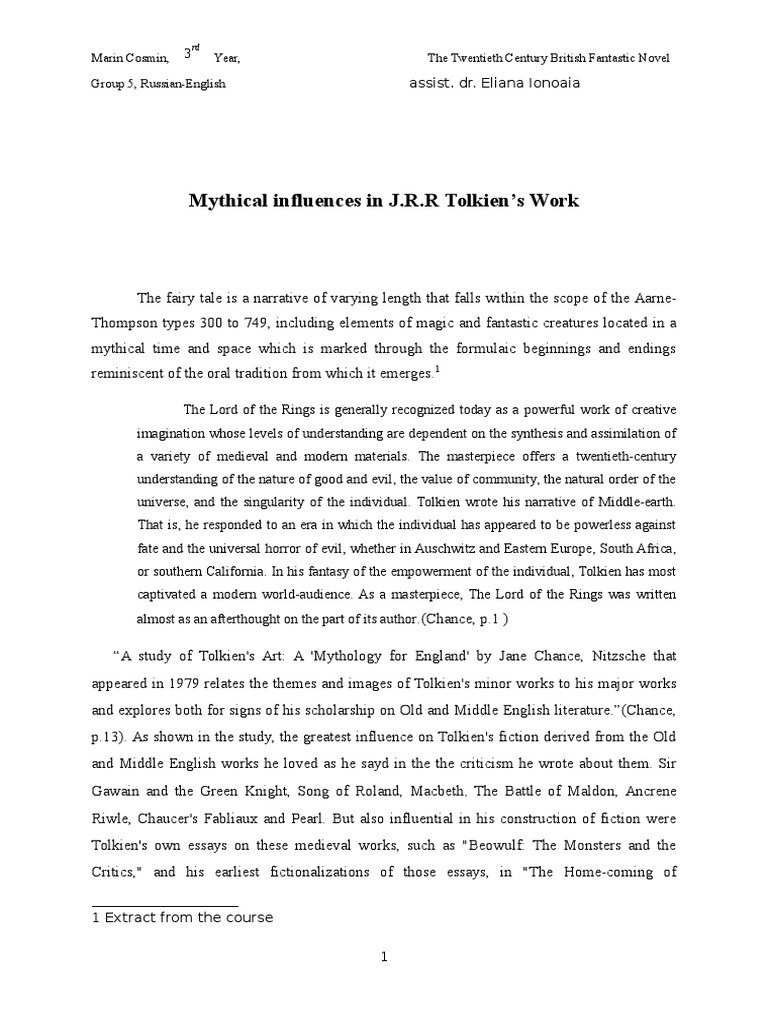 Essay On Lord of The Rings-J. R. R. Tolkien | PDF | The Lord Of The ...