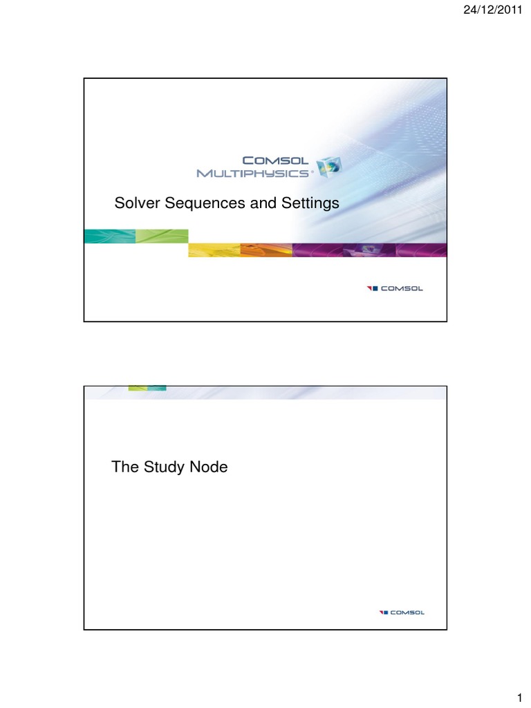 Comsol Multiphysics Solver Sequence and Settings | PDF | Areas Of ...