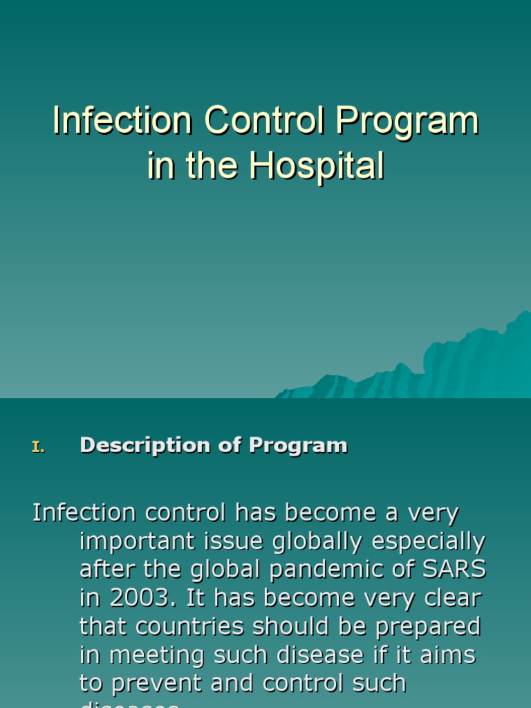 Infection Control Program in The Hospital | PDF | Infection Control ...