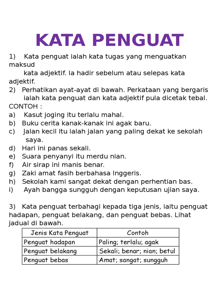 Kata Penguat | PDF