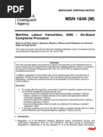MLC 2006 - Onboard Complaint Procedure | PDF | Complaint | Common Law