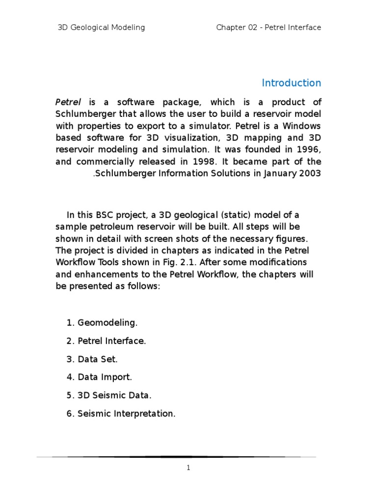 Chapter 02 - Petrel Interface | PDF | Scientific Modeling | Areas Of Computer Science