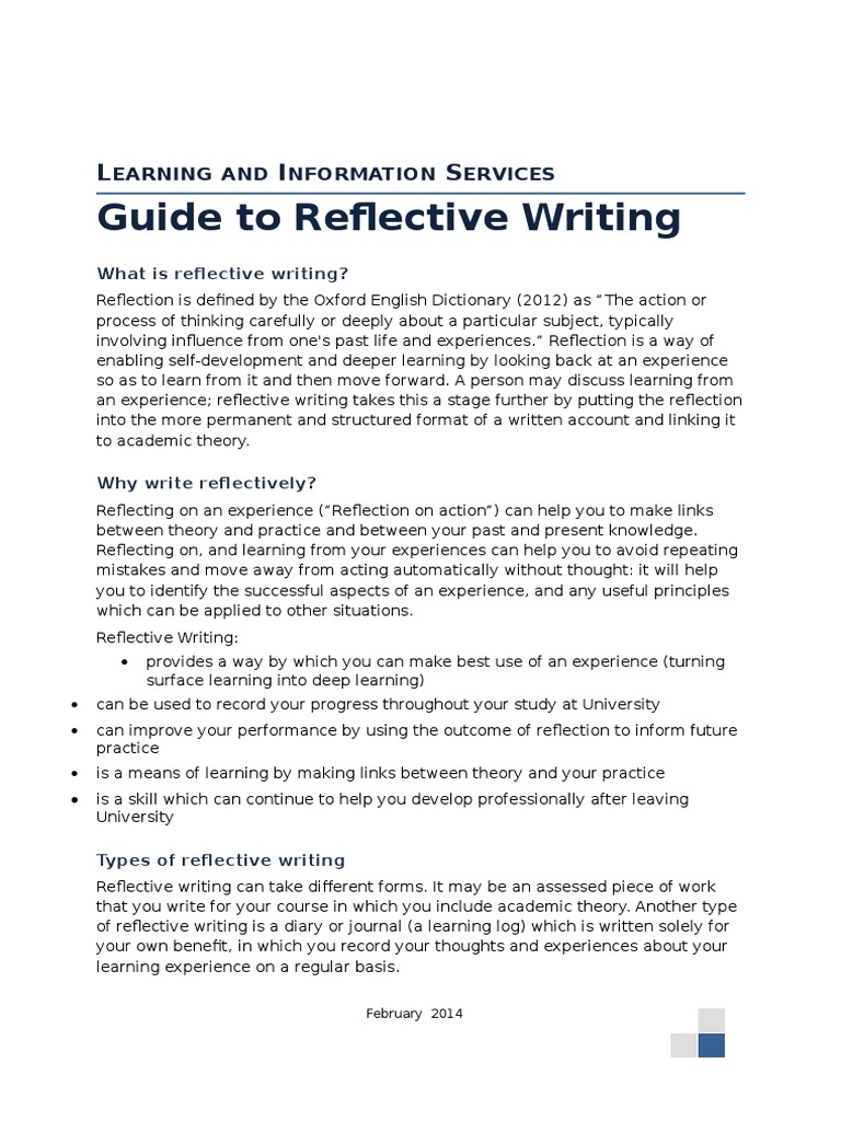 Guide To Reflective Writing | PDF | Thought | Learning