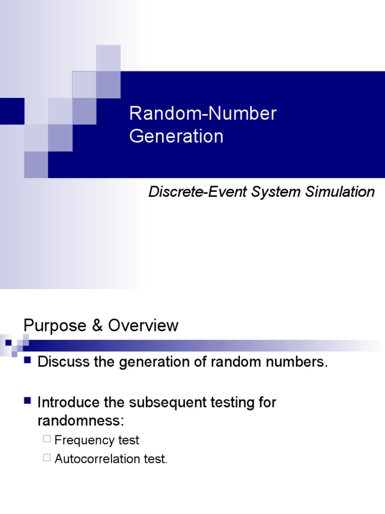 Random Number Generation Guide | PDF | Autocorrelation | Chi Squared Test