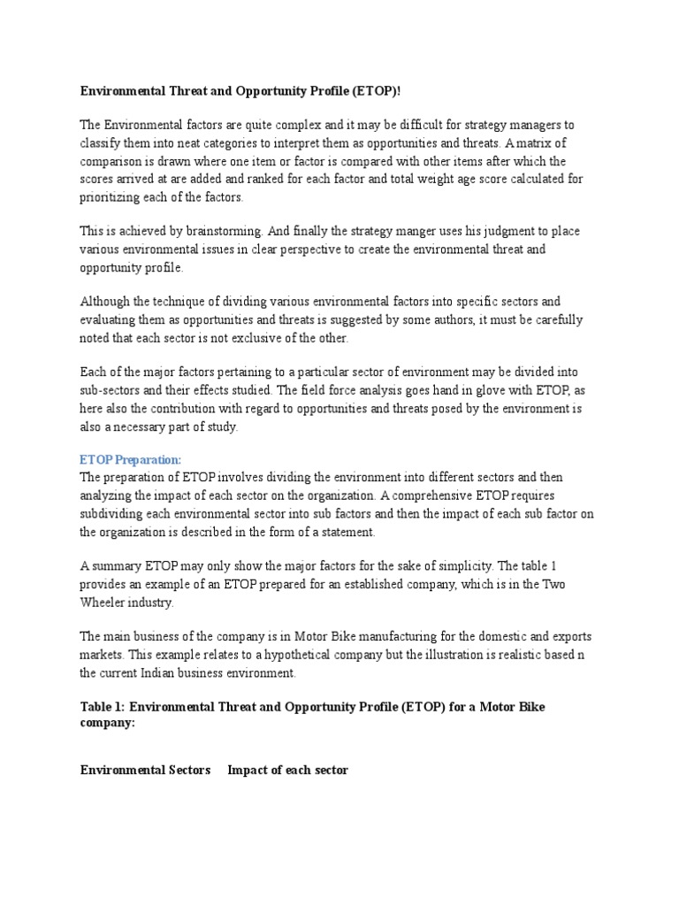 ETOP | PDF | Strategic Management | Rail Transport