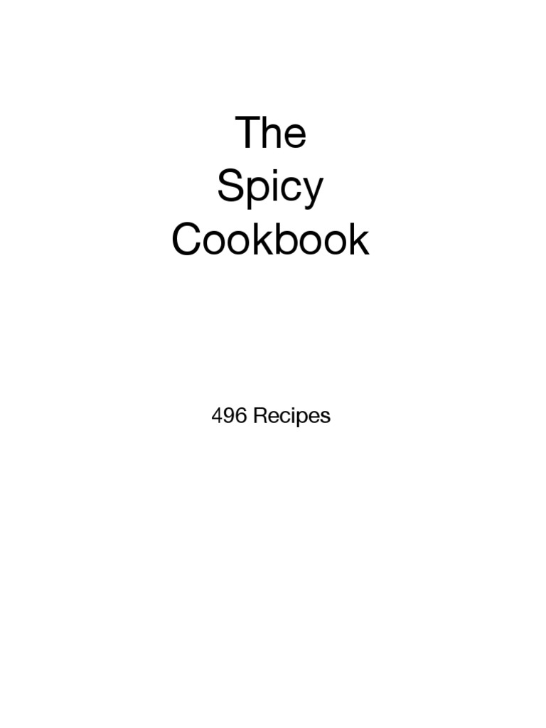 Spicy Cook Book 496 Recipes | PDF | Recipe | Cookbooks